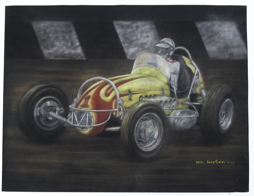 Miller High Life Indy Car Orig Art By Ron Burton