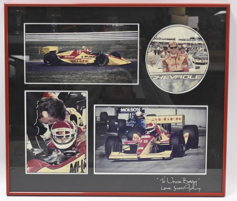 Signed Johnny Unser Framed Racing Photos