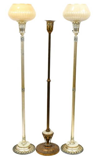 (3) Vintage Funeral Torchiere Floor Lamps