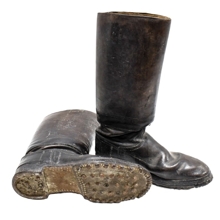 Wwii German Military Hobnail Leather Combat Boots Auction