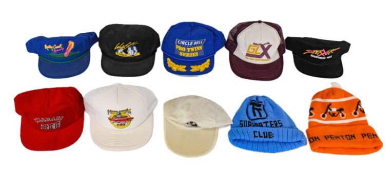 (10) Vintage Motorcycle / Motocross Racing Hats
