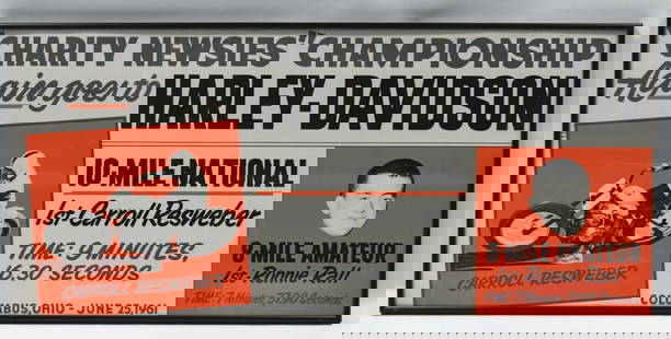 1963 Harley Davidson Motorcycle Race Dealer Poster