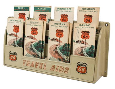 Vintage Phillips 66 Road Map Display Rack