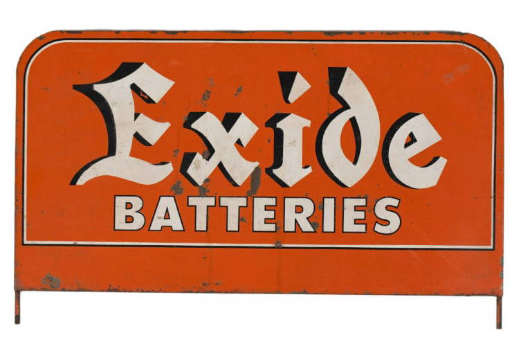 Vintage Sst Exide Batteries Display Topper Sign Auction