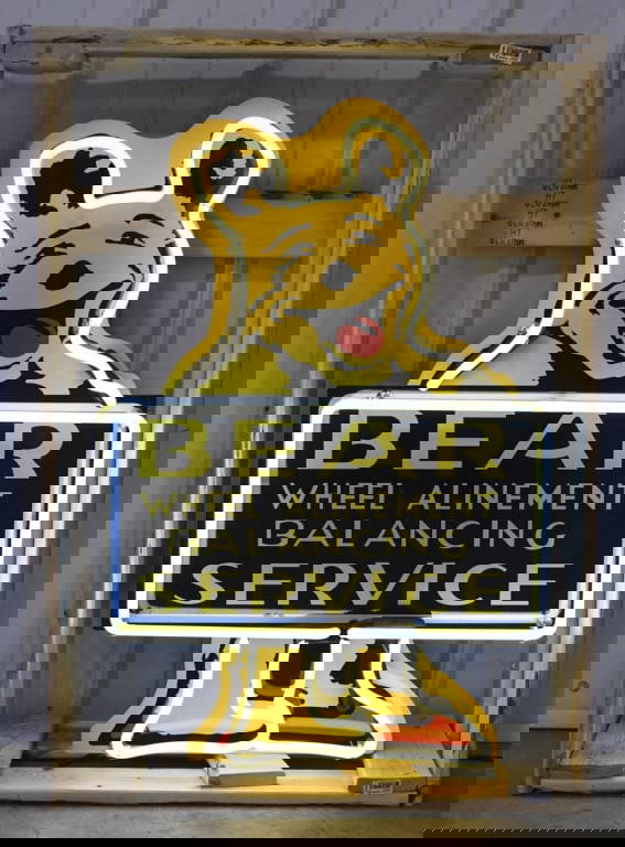 Bear Wheel Alignment Contemporary Neon Sign Auction