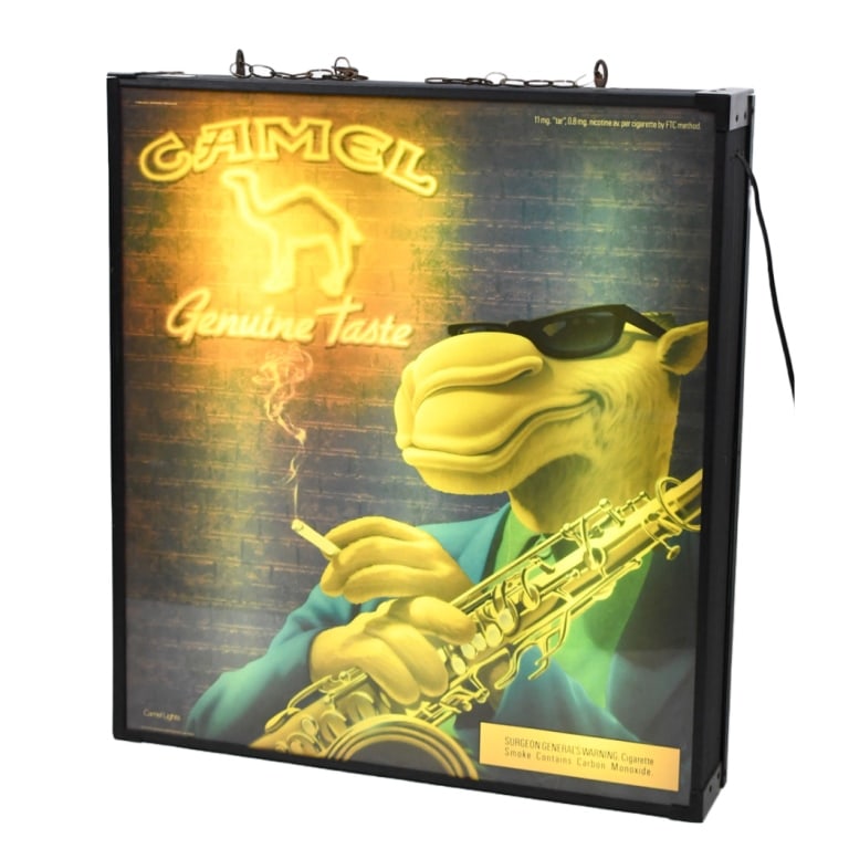 Large 1990s Joe Camel Cigarettes Ds Lighted Sign