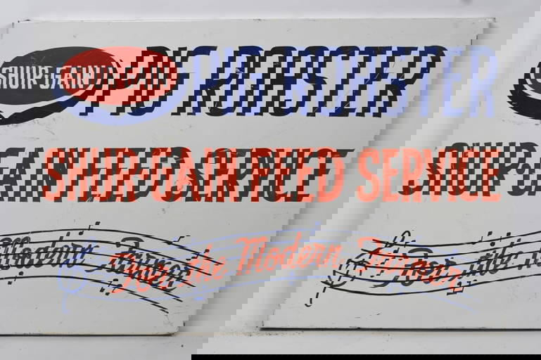 Vintage Sst Shur Gain Pig Feed Service Sign