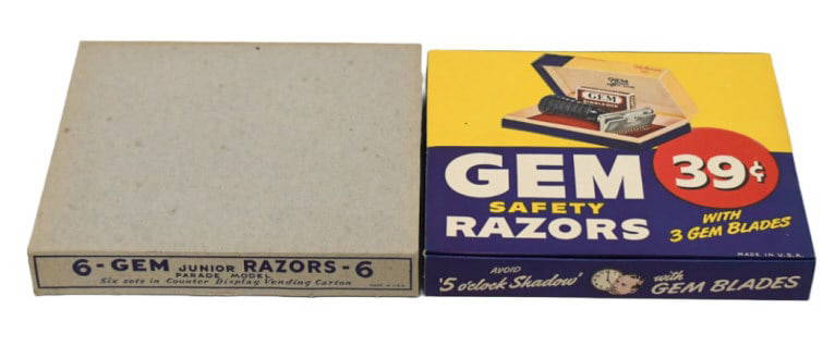 (6) Vintage Nos Gem Safety Razors In Display Box
