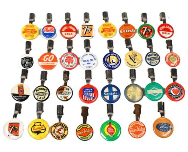 (31) Vintage Advertising Pencil Button Toppers