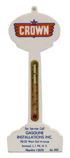 Vintage Crown Gas Station Pole Sign Thermometer