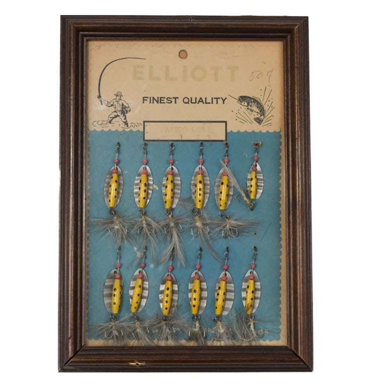 Vintage Elliot Afico Fishing Lures Store Display Auction