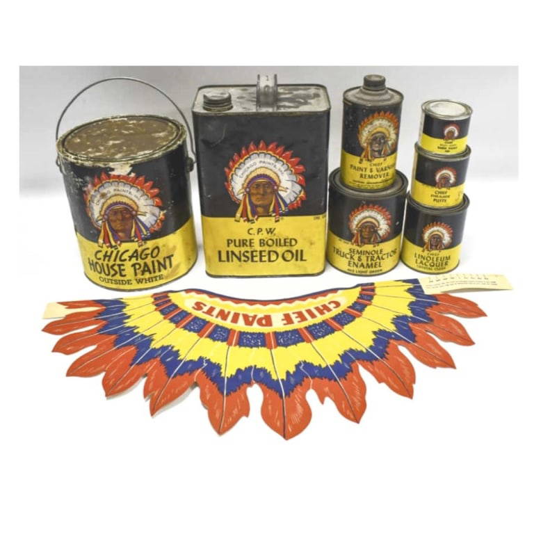 Vintage Chicago Chief Paints Cans & More Auction