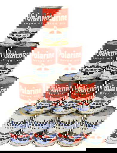 Vintage Standard Oil Polarine / Permalube Oil Cans