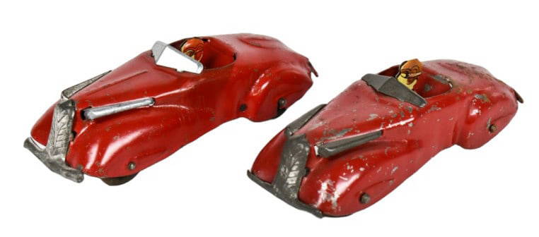 (2) Marx Convertible Cars W/ Tin Drivers Auction