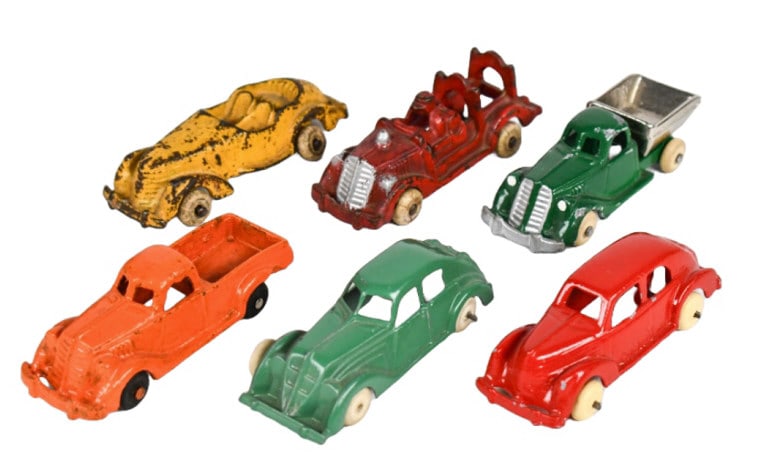 Hubley Cast Iron Dump Truck, Pickup, & Cars