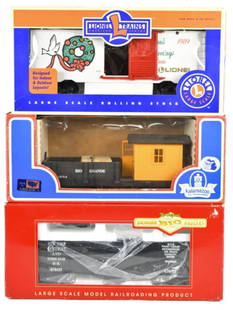 G Scale Work Caboose, Boxcar, & Gondola Car