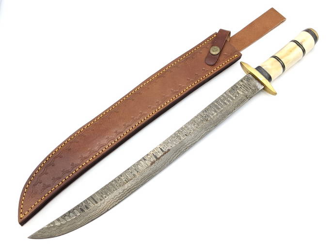 Fantasy Damascus Curved Short Sword