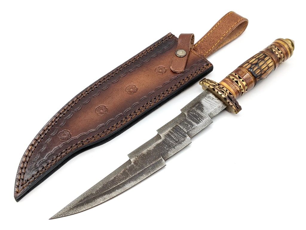 Fantasy Damascus Lightning Bolt Dagger