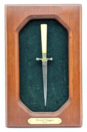 1650's Bone Handle French Dagger W/ Plaque
