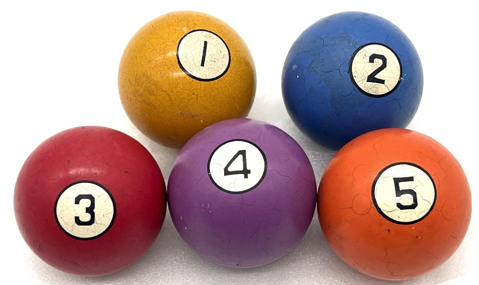 Antique 1910 Clay Pocket Billiard Balls
