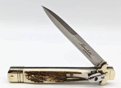 Large Switchblade Stag Leverletto Knife Auction