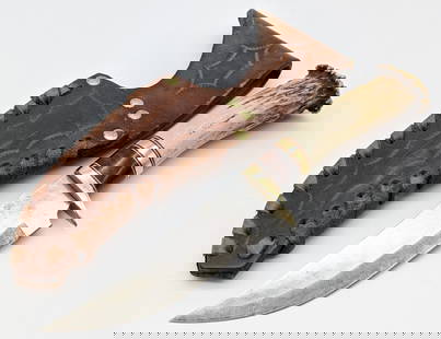 Trailing Point Skinning Knife W/ Sheath