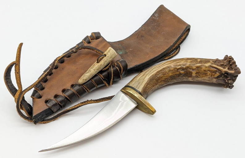 Bcs Custom Knives Crown Stag Skinner W/ Sheath