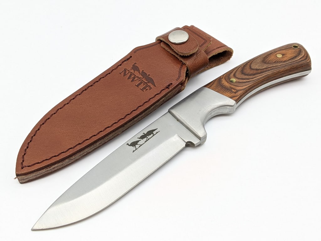 Nwtf Drop Point Hunting Skinning Knife W/ Sheath Auction