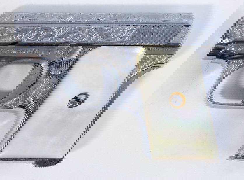 Engraved Astra Model 200 Firecat .25 Auto Pistol Auction