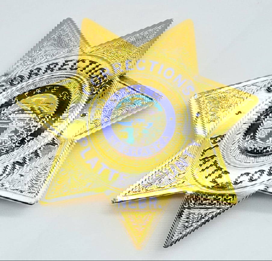 Repro. Platte County Nebraska Corrections Badge Auction