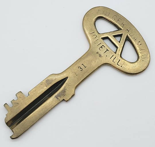 Antique Joliet Ill Folger Adam Co. Prison Cell Key