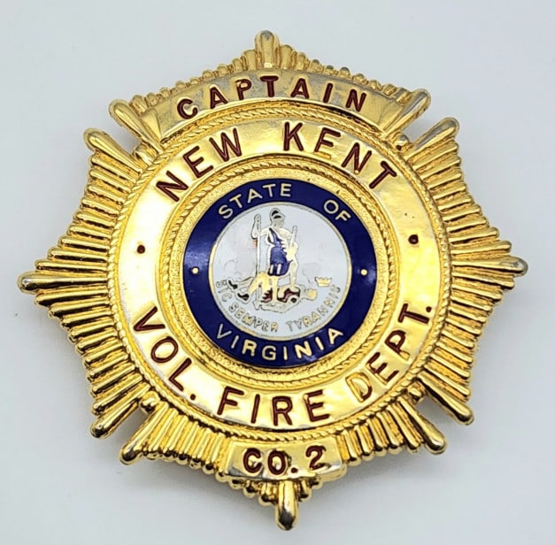 Obsolete New Kent Virginia Fire Dept Captain Badge Auction