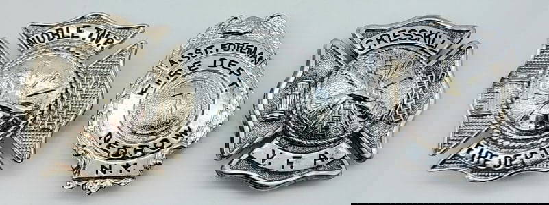 Obsolete Various Town Fire Department Badges Auction