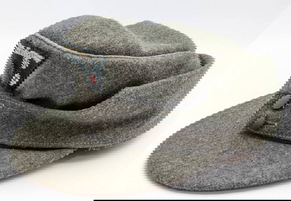Ww2 German M43 Grey Wool Field Cap W/ Eagle Patch Auction