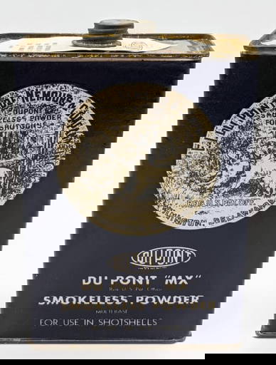 Early Dupont Mx Smokeless Powder Tin W Paper Label