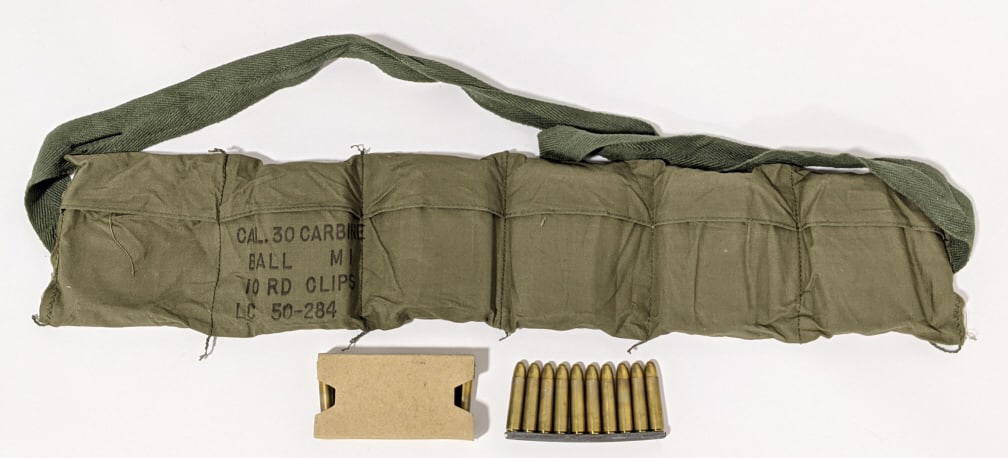 120 Rnds Of Surplus .30 Carbine W/ Bandolier Auction