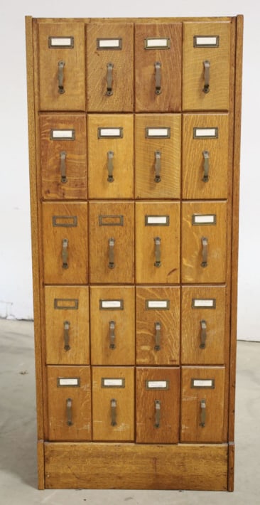 Antique Oak 20 Drawer Sorting Cabinet Auction
