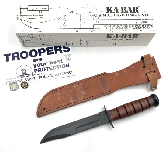 Ka-bar Usmc Fighting Knife & Sheath Nib Auction