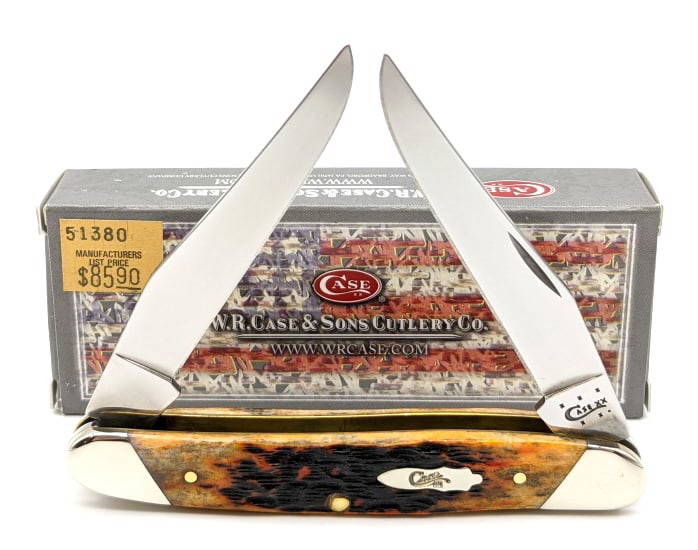2014 Case Xx Amber Jig Bone Muskrat Knife W/ Box - Jan 12, 2024 | Kraft ...