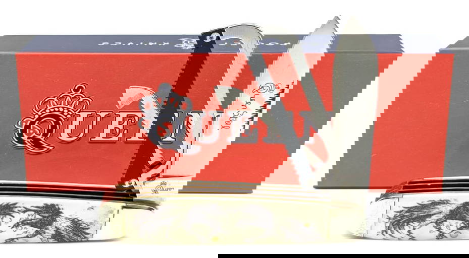 Queen Cutlery White Bone Fighting Rooster Knife