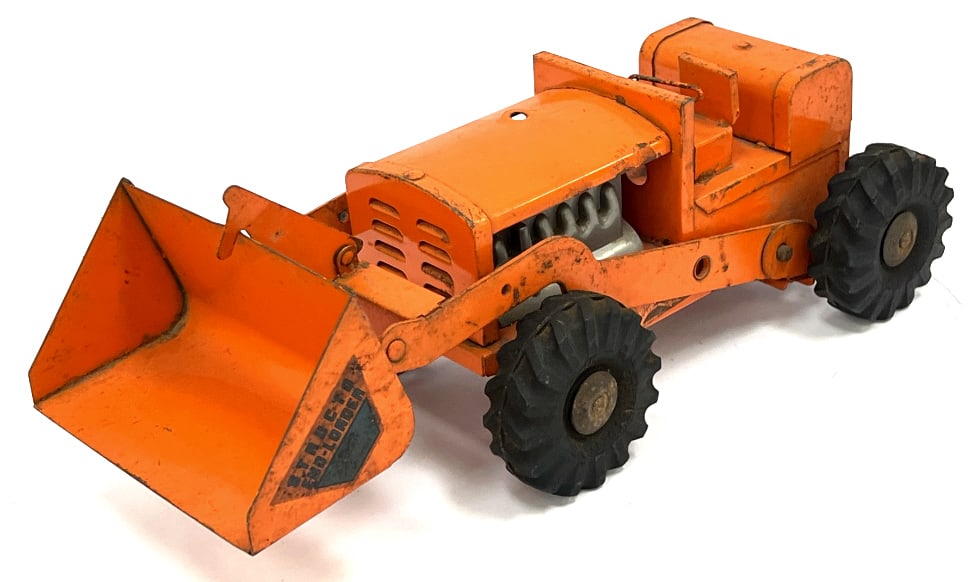 Original Structo Orange End Loader Pressed Steel
