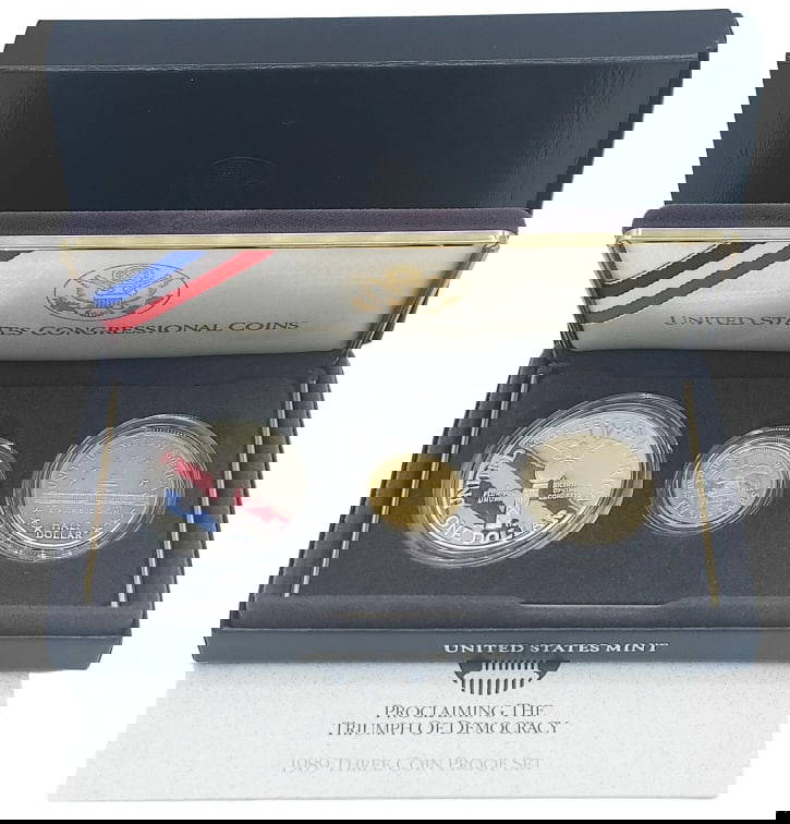 1989 U.s. Congressional Three-coin Proof Set Auction