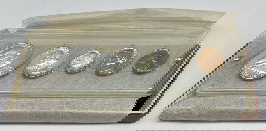 1954 U.s. Mint Proof 5 Coins Silver Set Auction