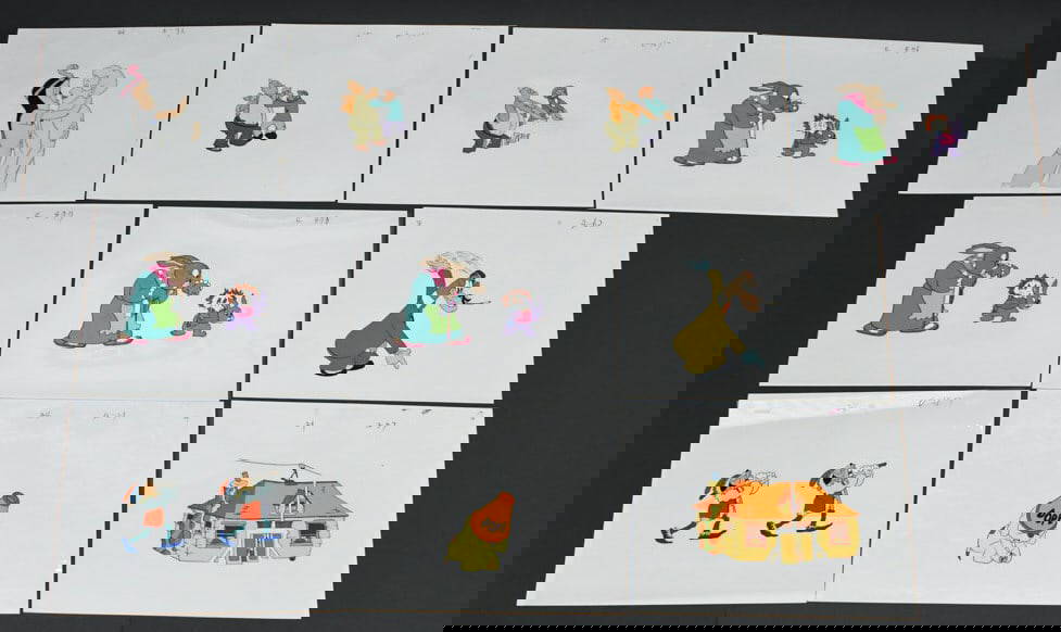 Vintage Cartoon Animation Production Art Cels Auction