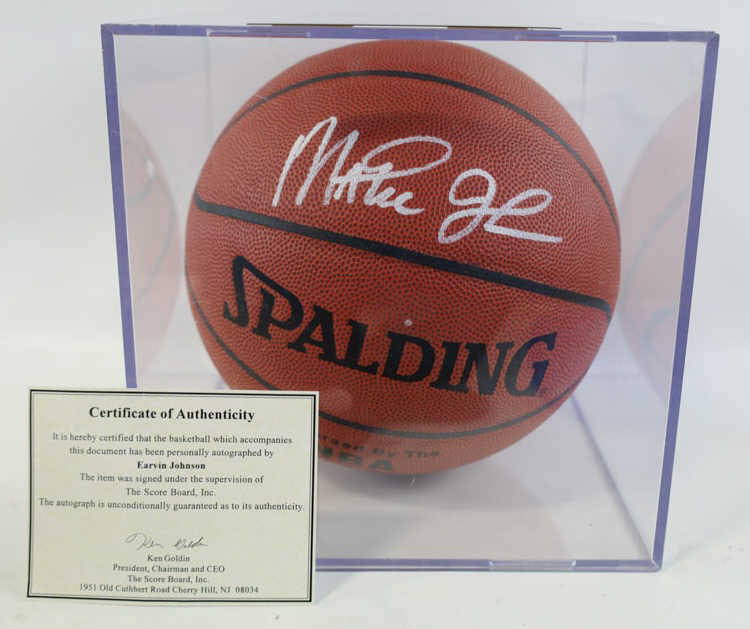 Magic Johnson Signed Spalding Basketball Auction