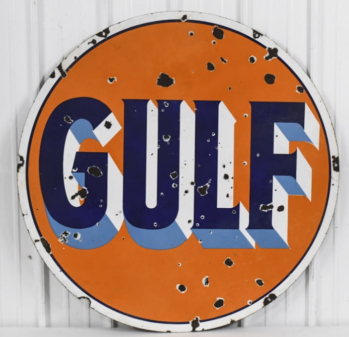 Vintage 42" Dsp Gulf Service Station Sign