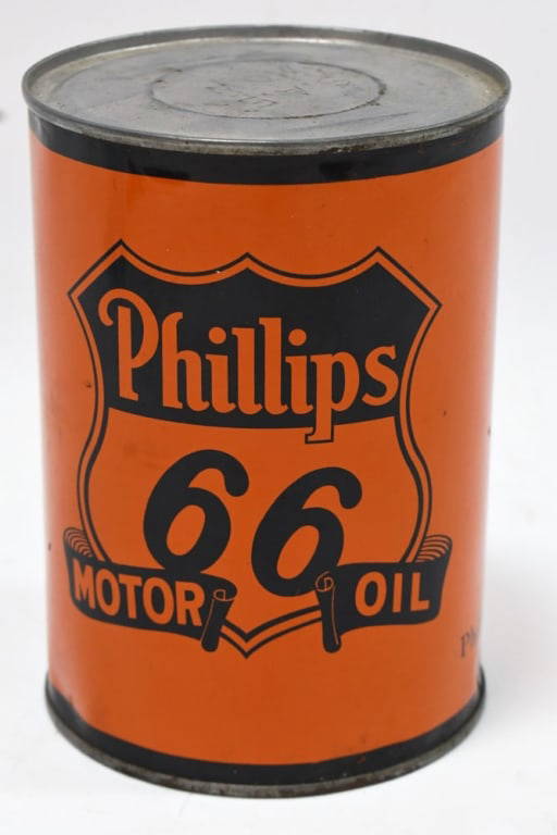 Vintage Phillips 66 One Quart Tin Oil Can Auction