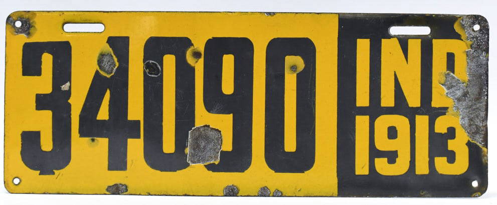 1913 Indiana 5-digit License Plate Auction
