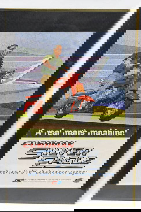 Vintage Cushman Silver Eagle Scooter Dealer Poster Auction