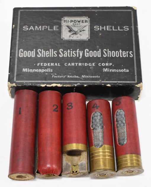 Early Federal Shot Shells Salesman Cut Away Sample